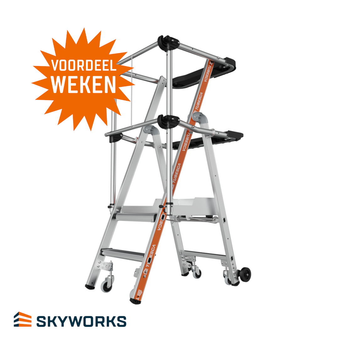 Platformtrap 2 treden – Optimaal stacomfort Makkelijk verrolbaar ...