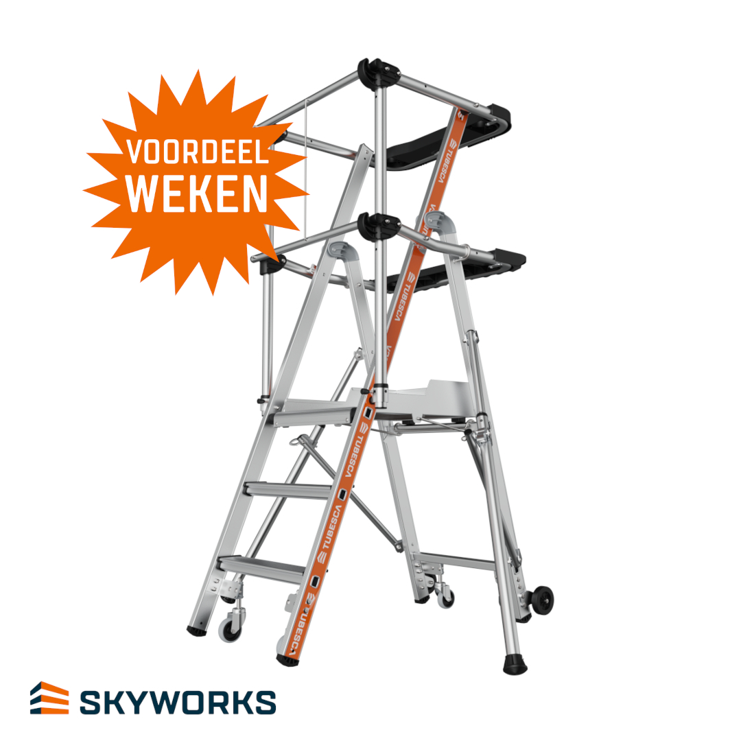 Platformtrap 3 treden – Optimaal stacomfort Makkelijk verrolbaar ...