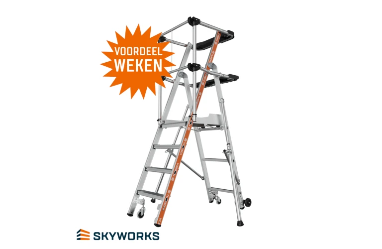 Platformtrap 4 treden – Optimaal stacomfort Makkelijk verrolbaar ...